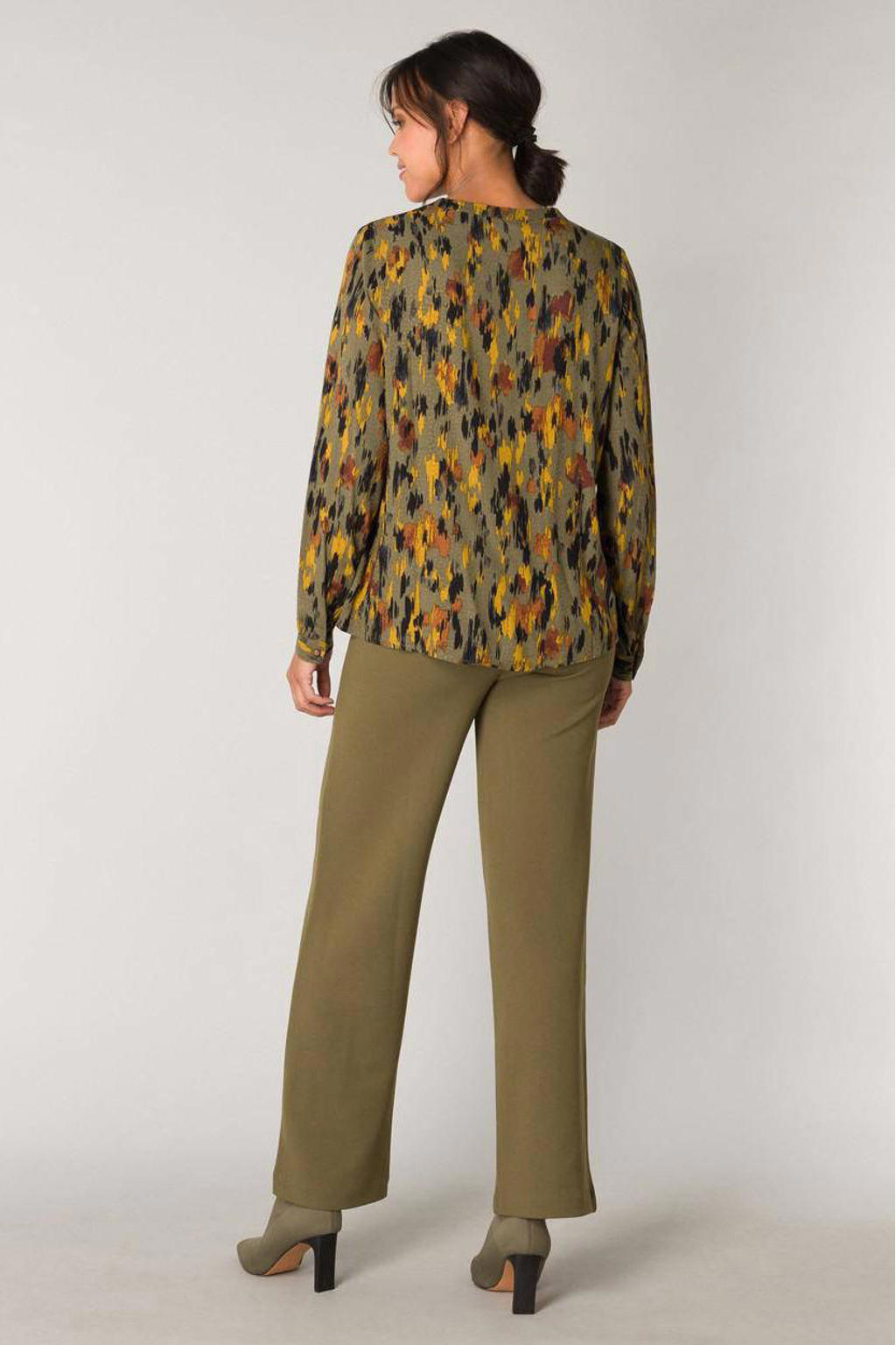 Yest blouse Olize met all over print army green/multi-col | wehkamp
