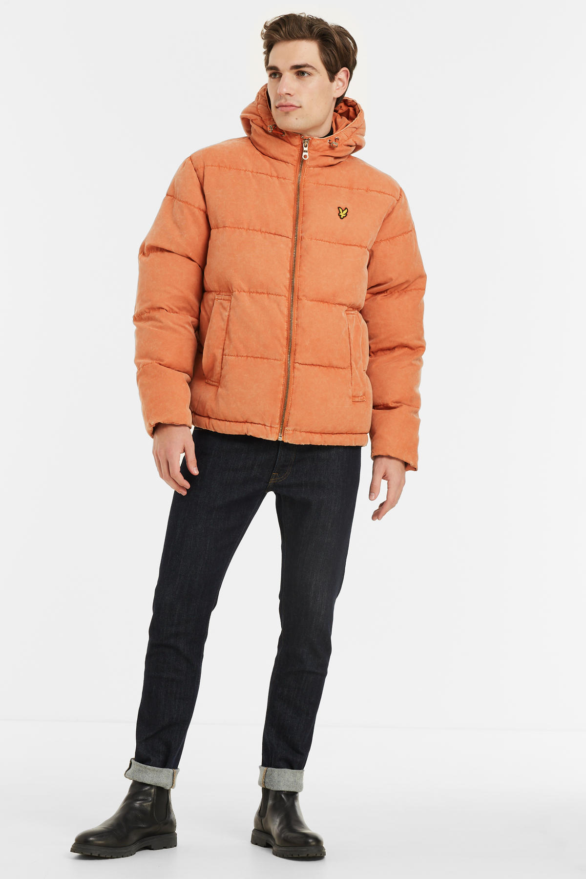 Lyle & Scott gewatteerde jas victory orange | wehkamp