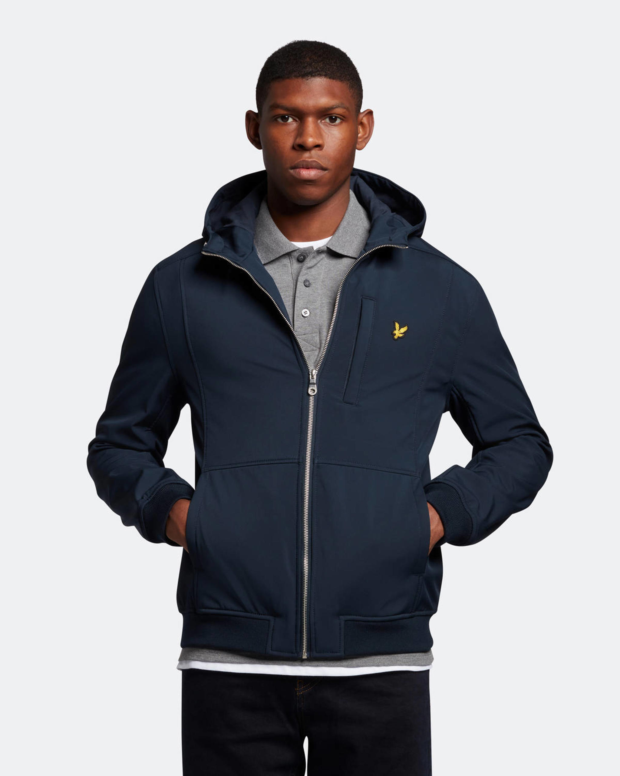 Lyle & Scott softshell jas dark navy | wehkamp