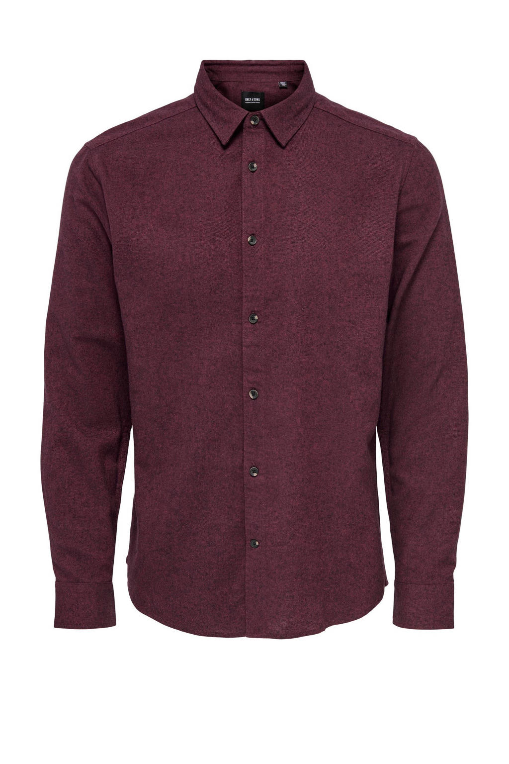 ONLY & SONS flanellen slim fit overhemd ONSARI syrah | wehkamp