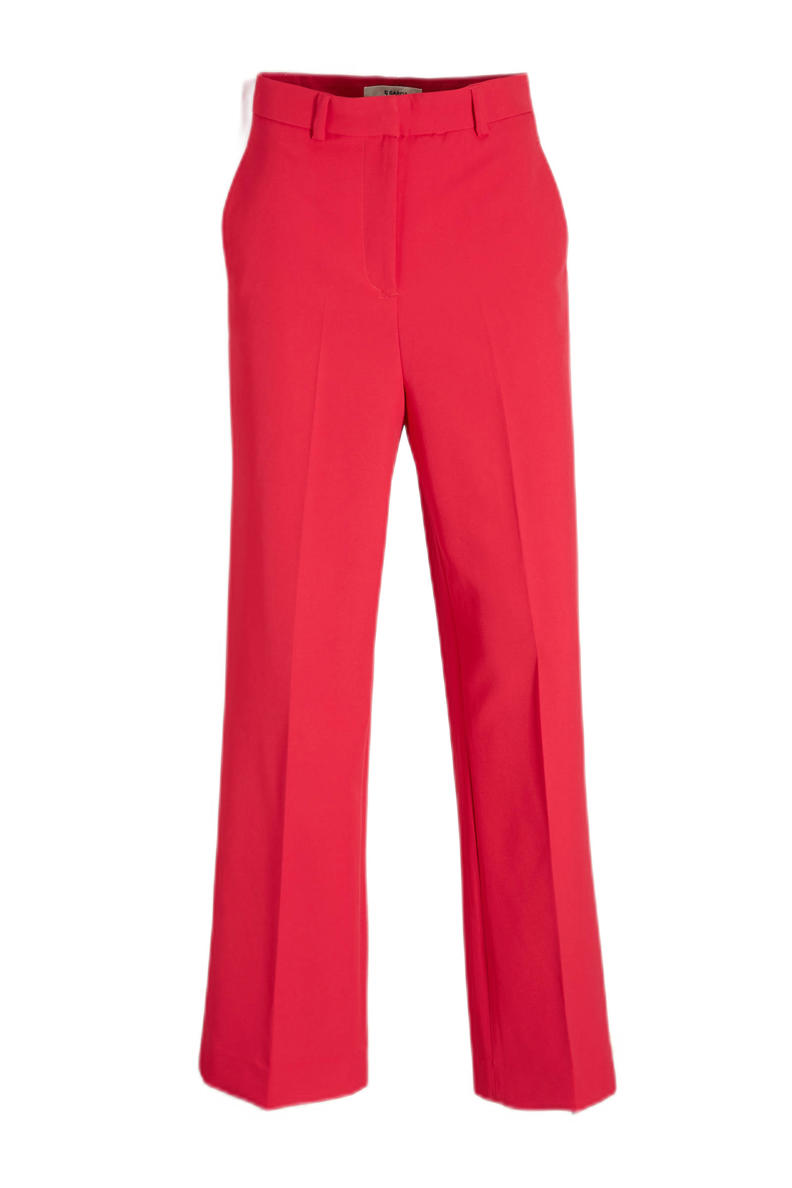 Garcia high waist wide leg broek rood | wehkamp