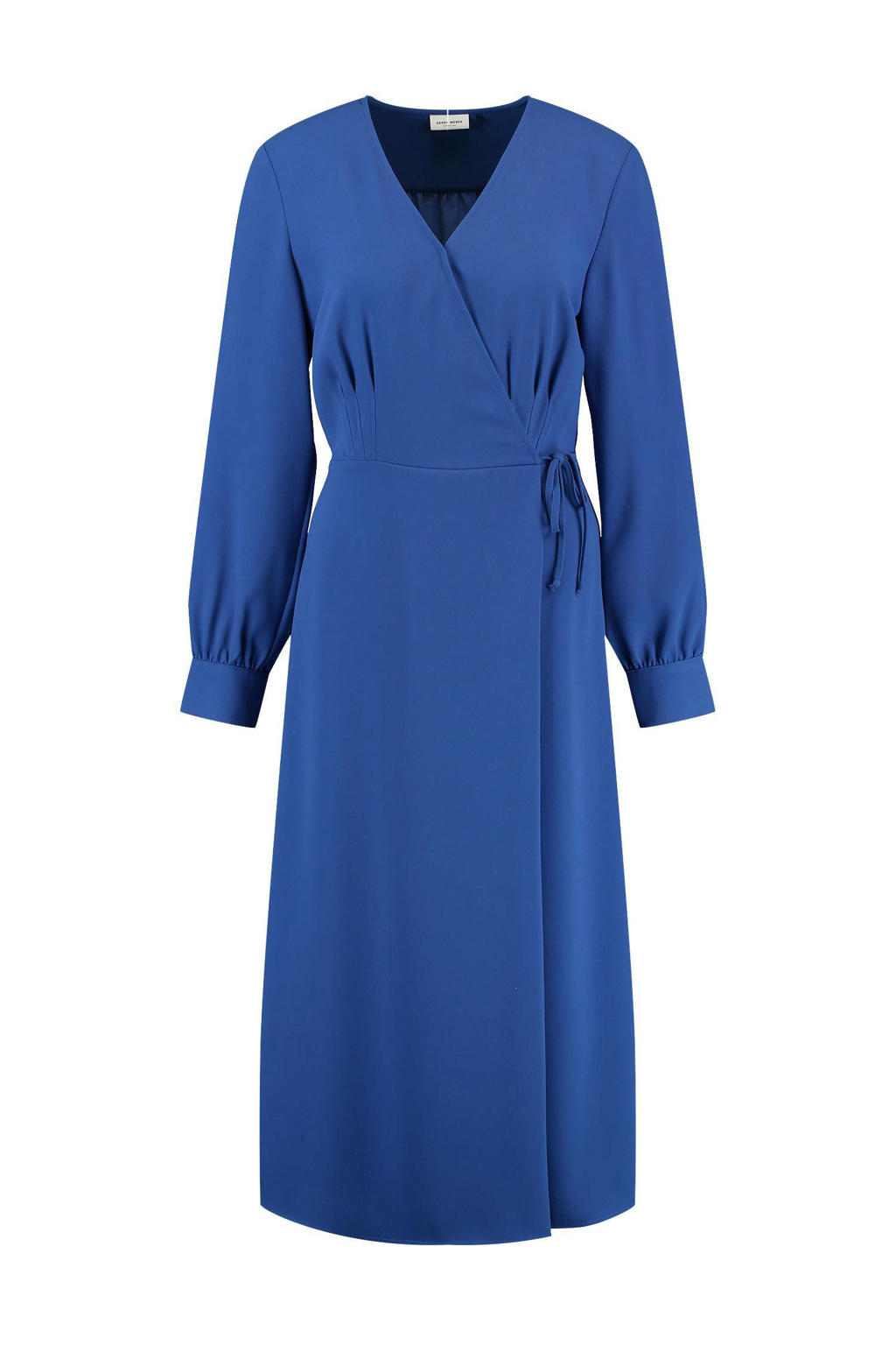 Gerry Weber wikkeljurk met plooien blauw | wehkamp