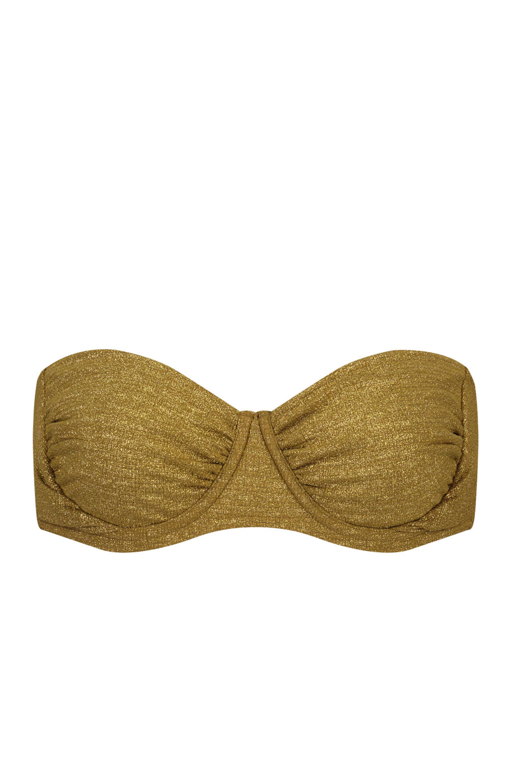 Cyell voorgevormde strapless halter bikinitop Desert Glow met lurex goud | wehkamp