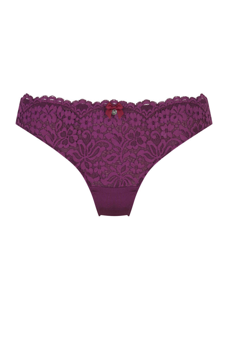 Hunkemöller string Rose donkerpaars | wehkamp