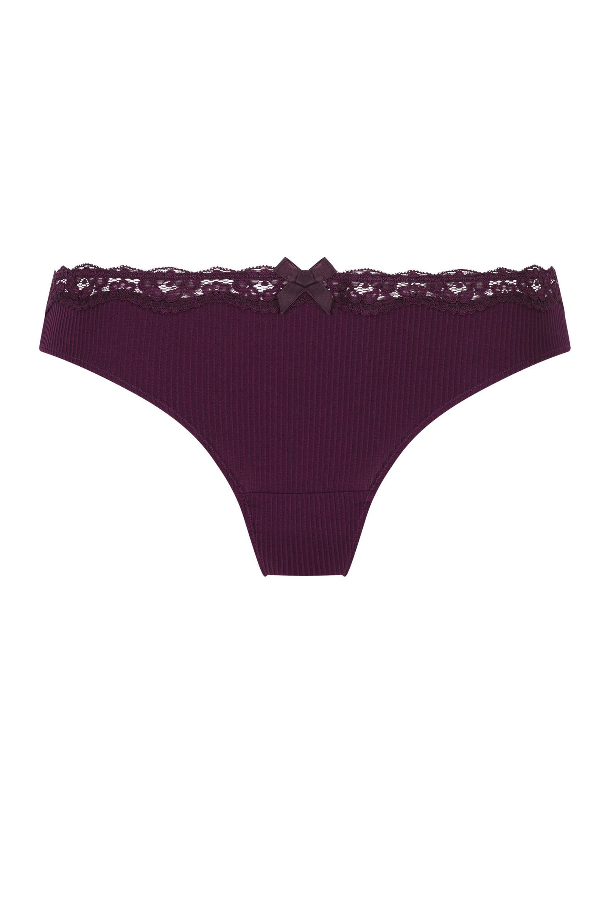 Hunkemöller string Lola met ribstructuur paars | wehkamp