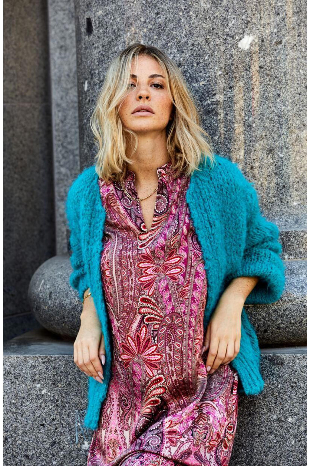 Anna by Anna van Toor jurk van gerecycled polyester roze | wehkamp