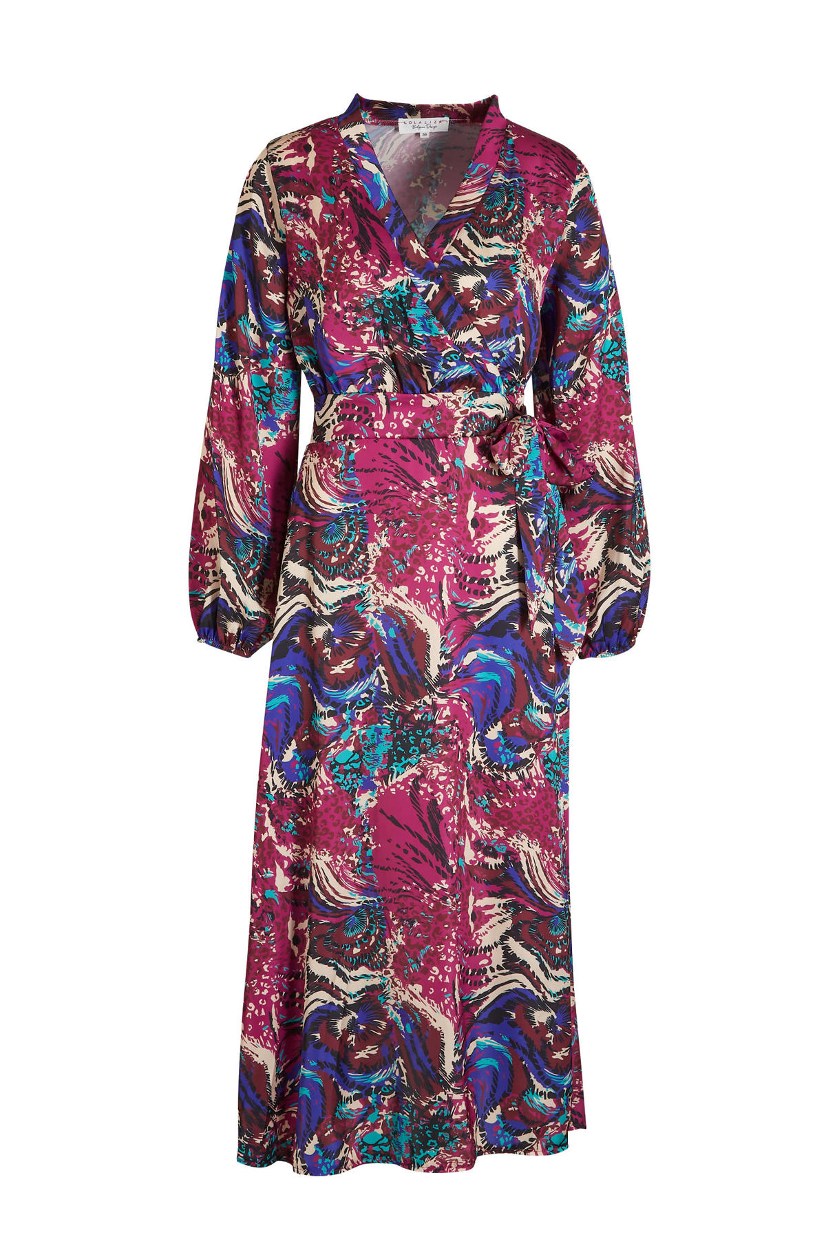 LOLALIZA wikkeljurk met all over print roze/blauw | wehkamp