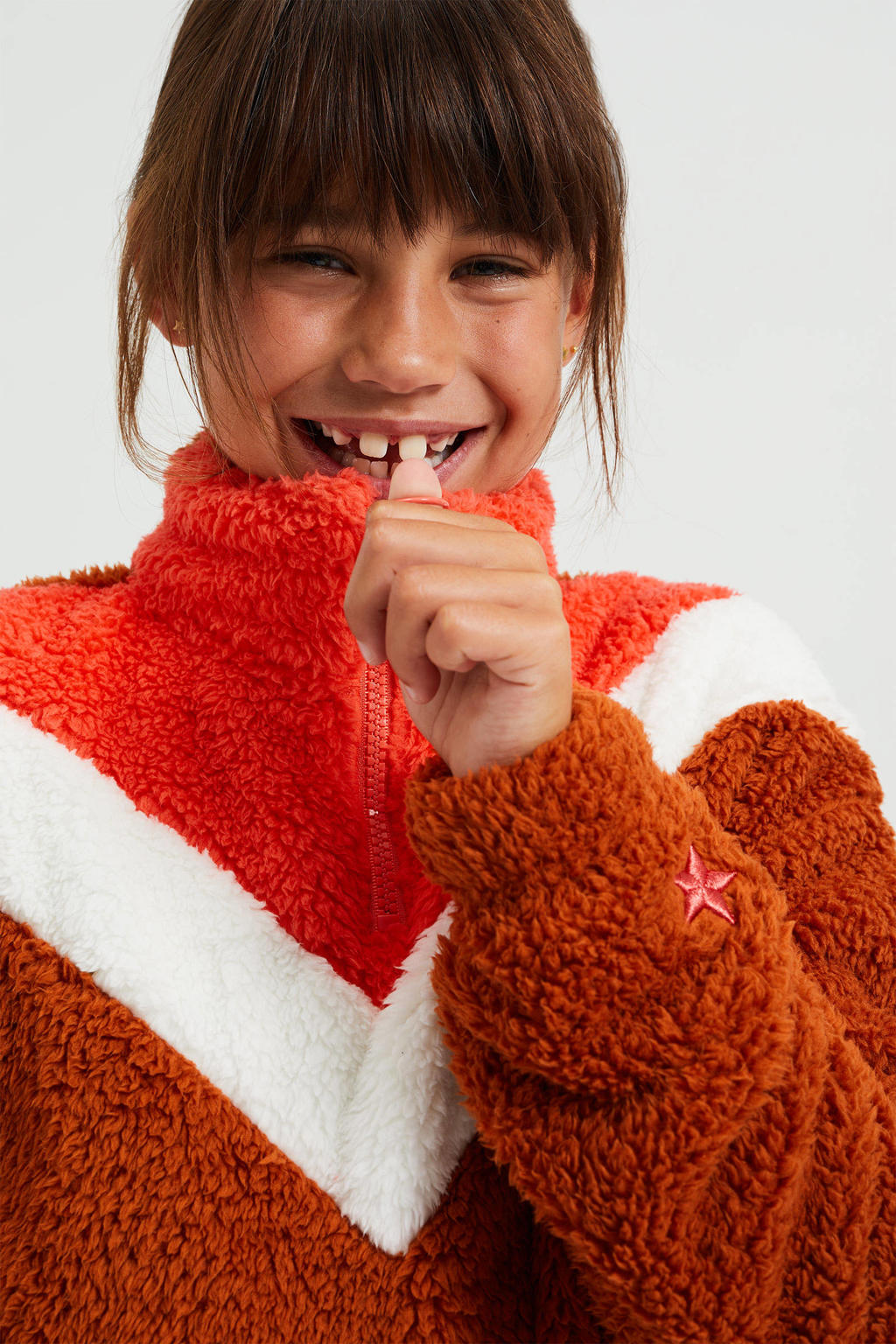 WE Fashion sweater oranje/wit/rood | wehkamp