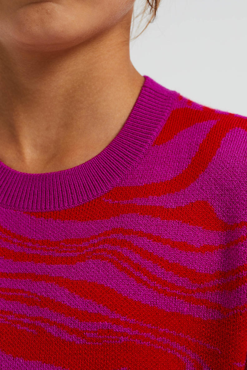 WE Fashion sweater met all over print fuchsia/rood | wehkamp