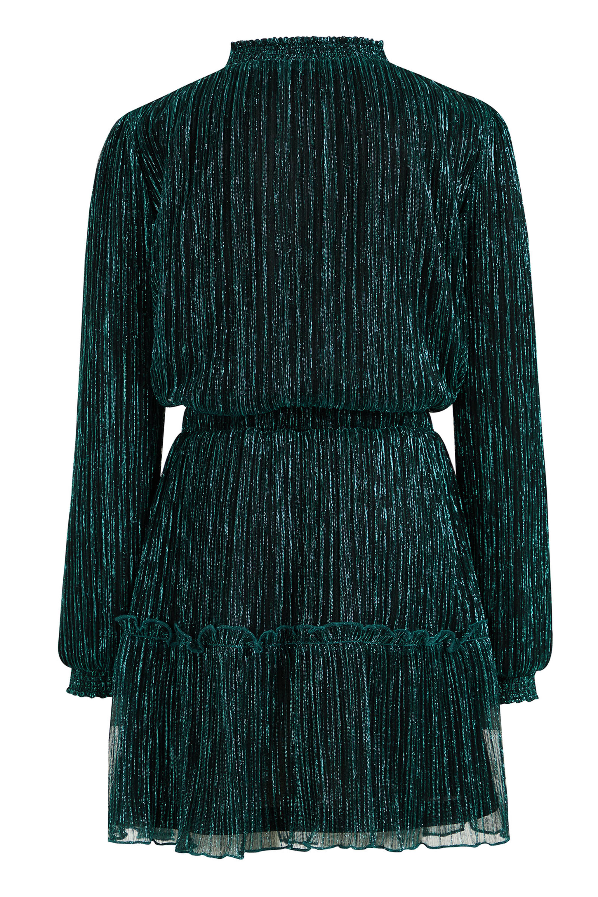 WE Fashion jurk met glitters groen | wehkamp