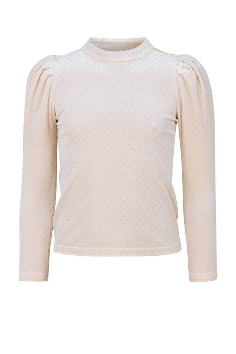 Shoeby top Glitter met strass steentjes ecru | wehkamp