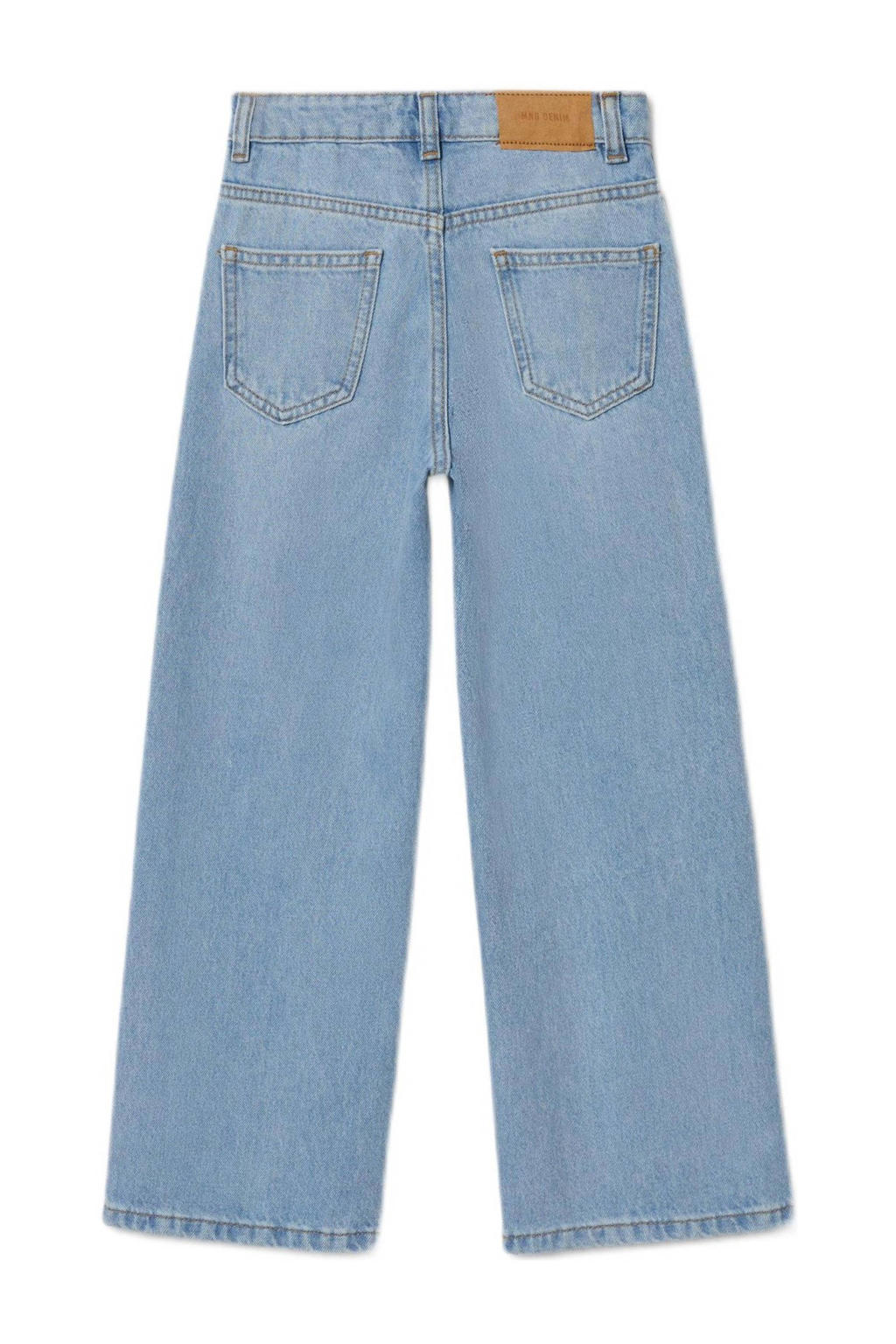 Mango Kids wide leg jeans middenblauw | wehkamp