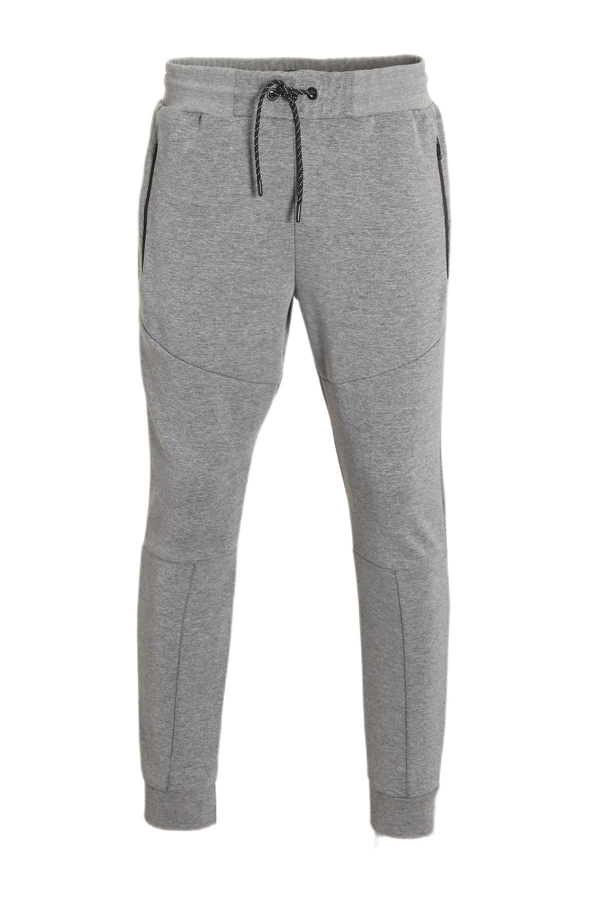 C&A gemêleerde regular fit joggingbroek grijs | wehkamp