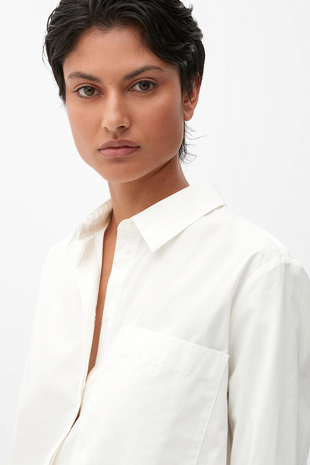 s.Oliver katoenen basis blouse ecru | wehkamp