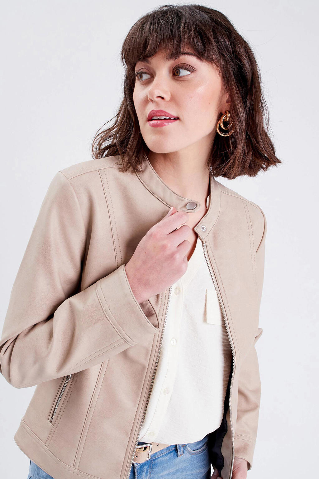 Cache Cache imitatieleren jas zand | wehkamp