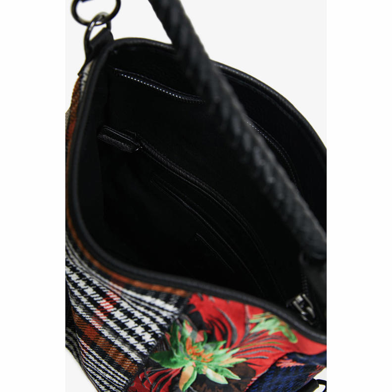 Desigual geruite handtas zwart/multi | wehkamp