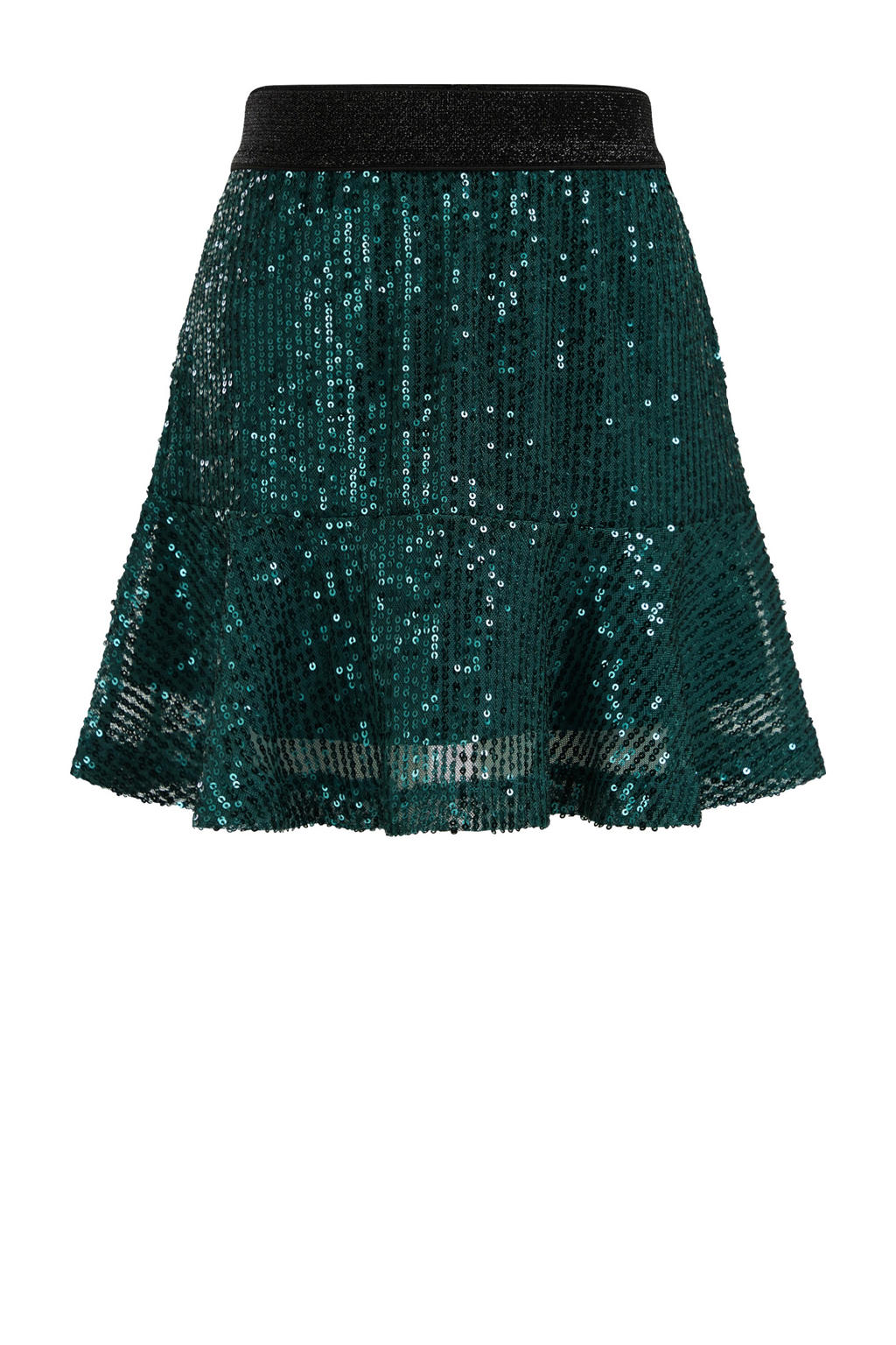 WE Fashion rok met pailletten donkergroen | wehkamp
