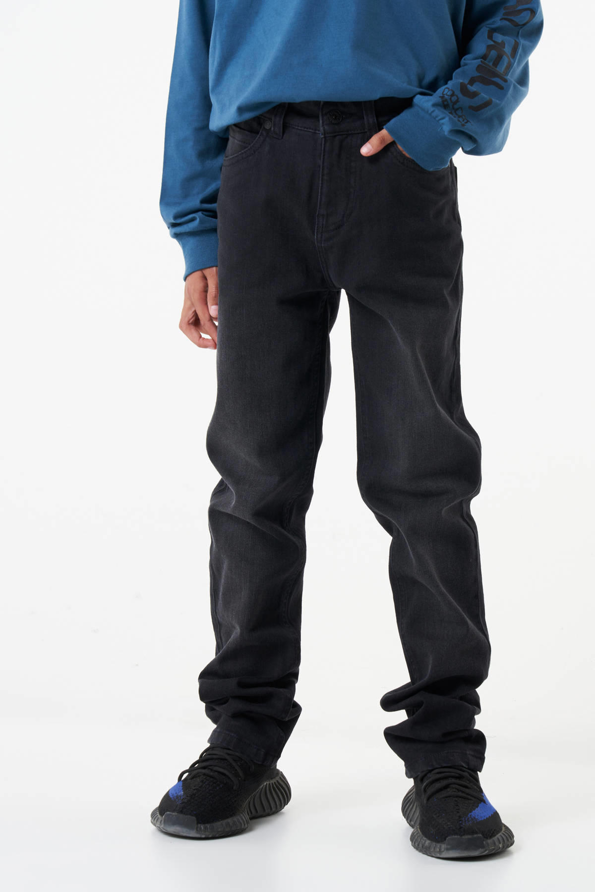 CoolCat Junior high waist slim fit jeans Kev CB black denim | wehkamp