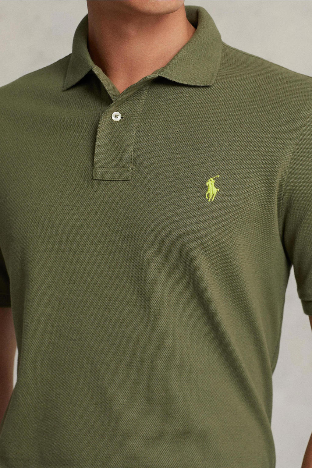 POLO Ralph Lauren slim fit polo dark sage | wehkamp
