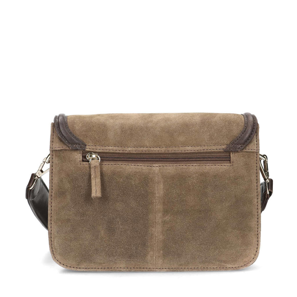 Manfield suède crossbody tas bruin | wehkamp