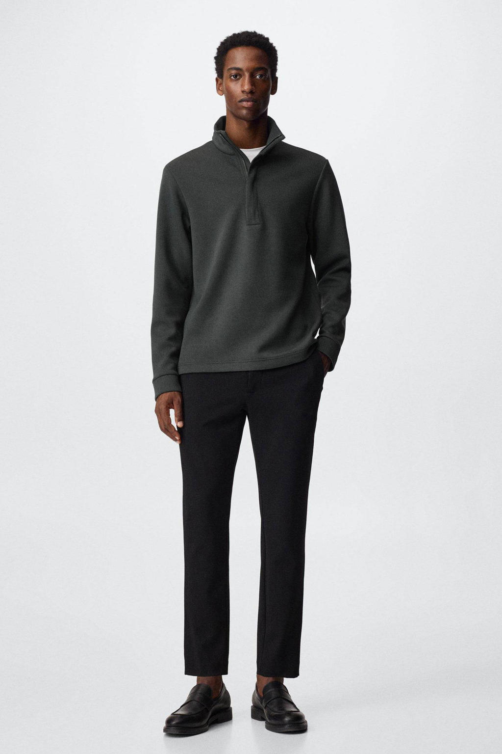 Mango Man sweater donkergroen | wehkamp