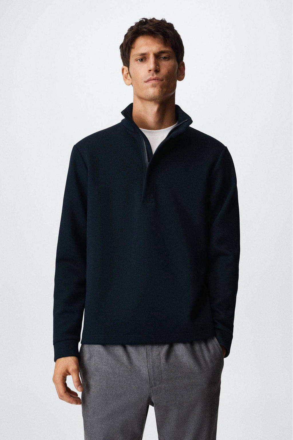 Mango Man sweater donkerblauw | wehkamp