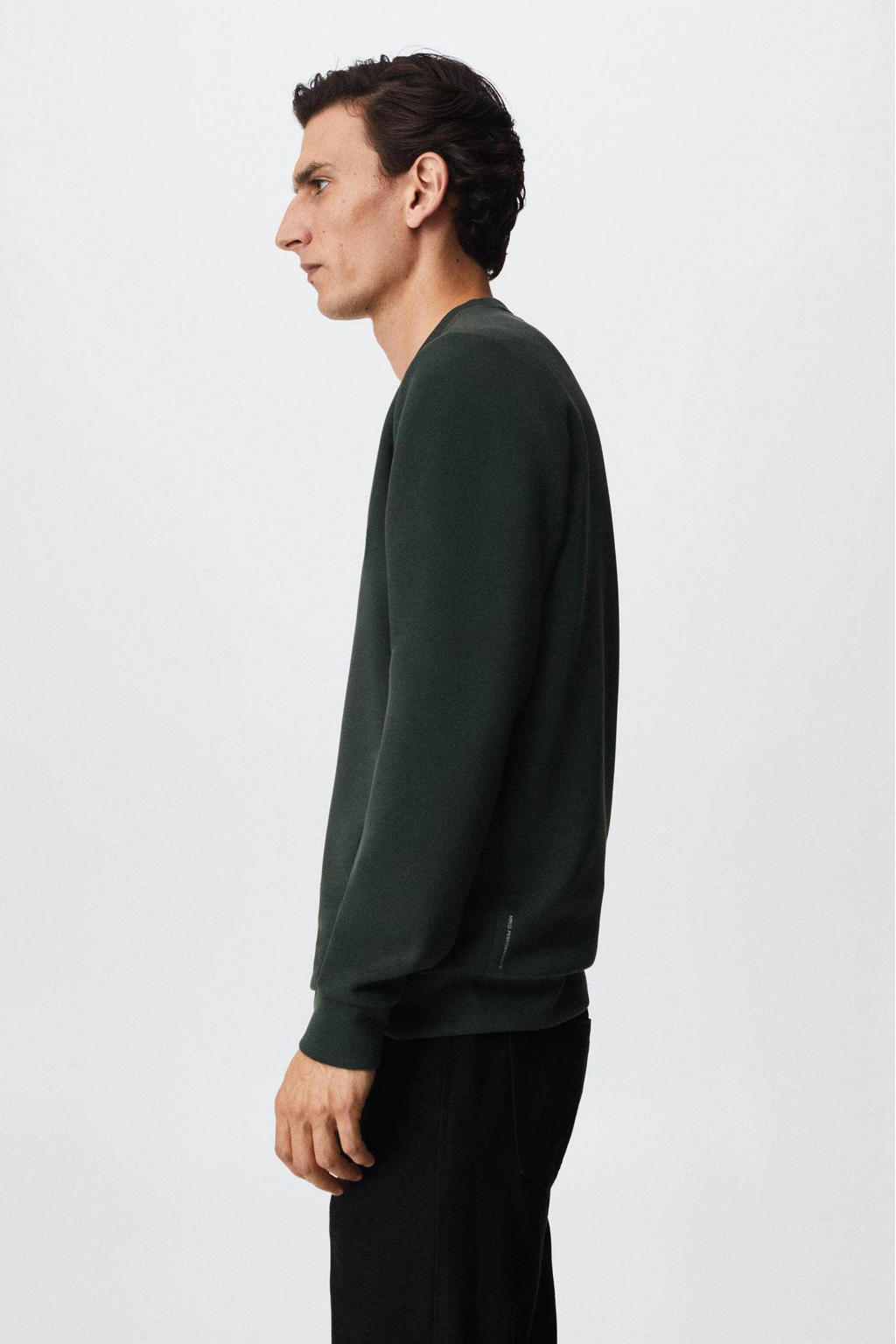Mango Man sweater donkergroen | wehkamp