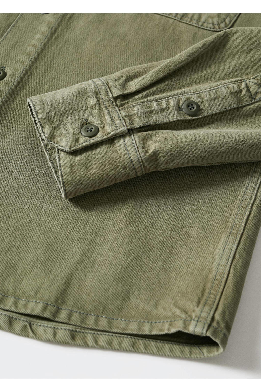 Mango Man regular fit overshirt khaki | wehkamp