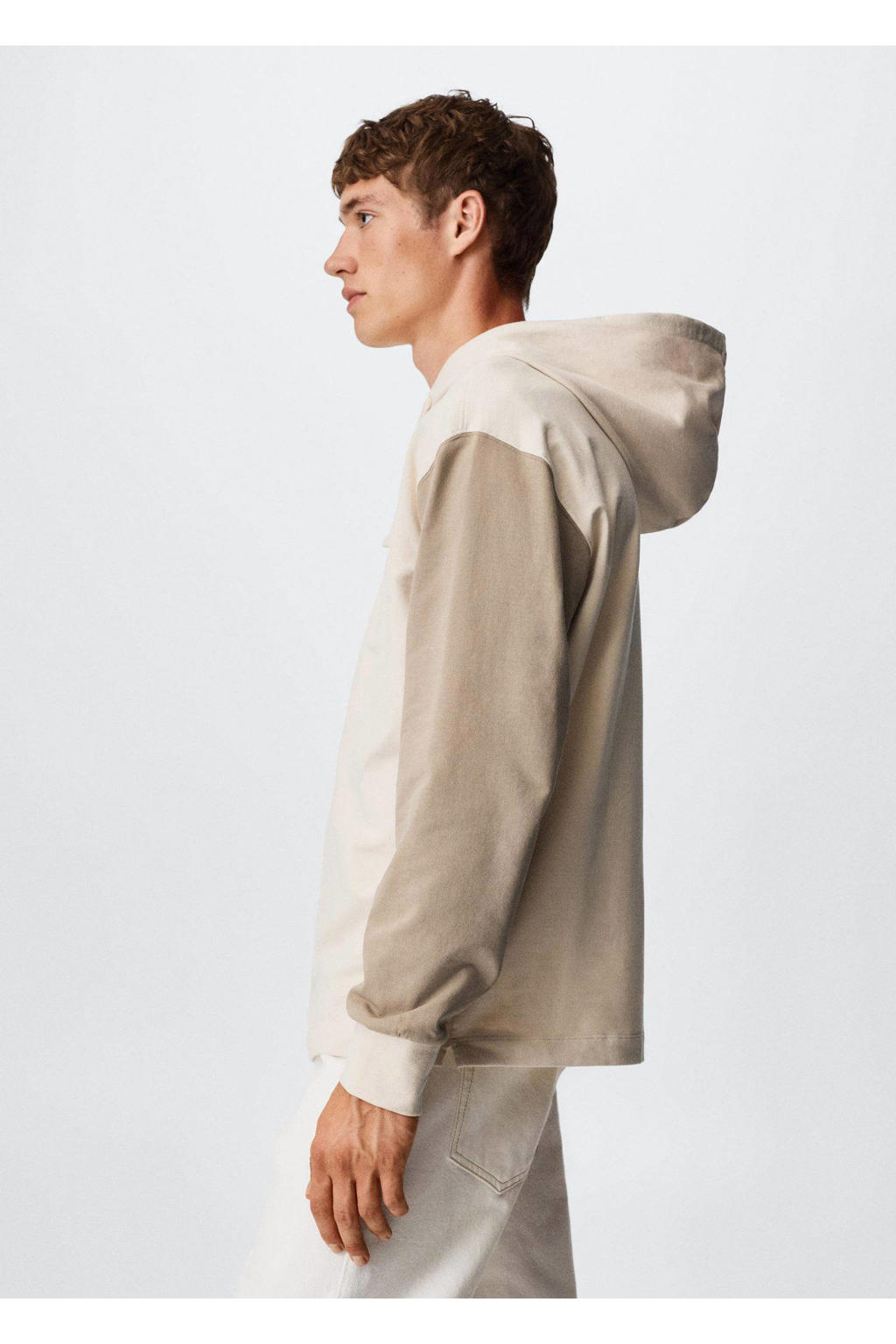 Mango Man hoodie beige/oranje | wehkamp