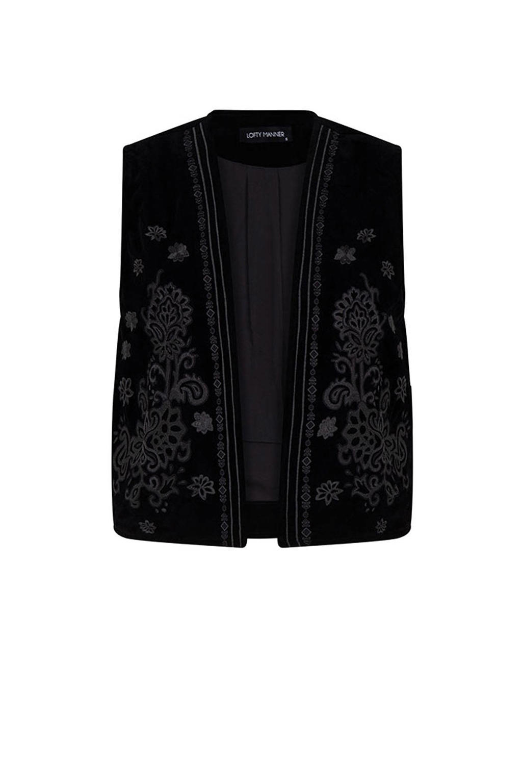 Lofty Manner x Lizzy vd Ligt gebloemd gilet Annalise zwart | wehkamp