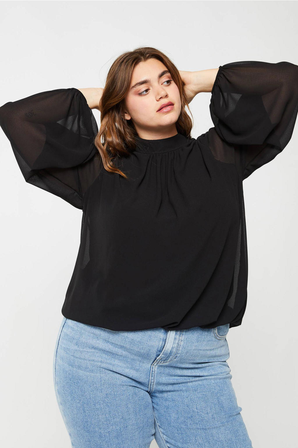 ZINO & JUDY semi-transparante top zwart | wehkamp