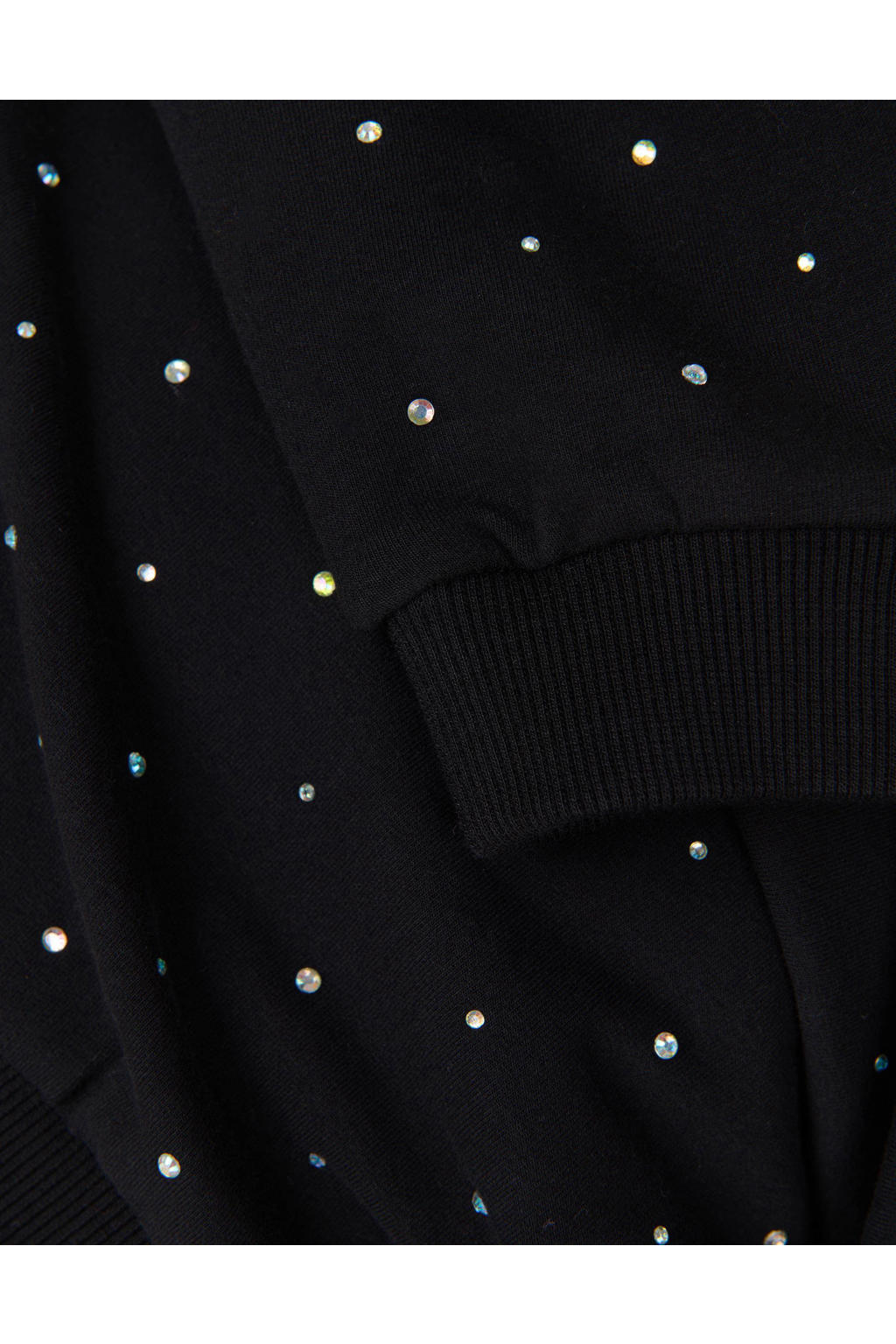 Shoeby sweater Strass met all over print en strass steentjes zwart ...