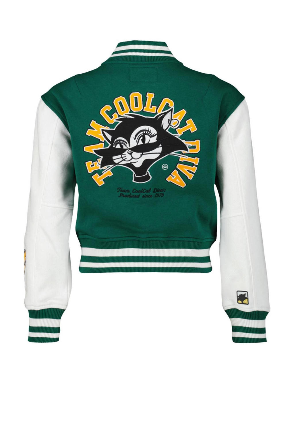 CoolCat Junior baseball vest Serina met print groen/wit | wehkamp