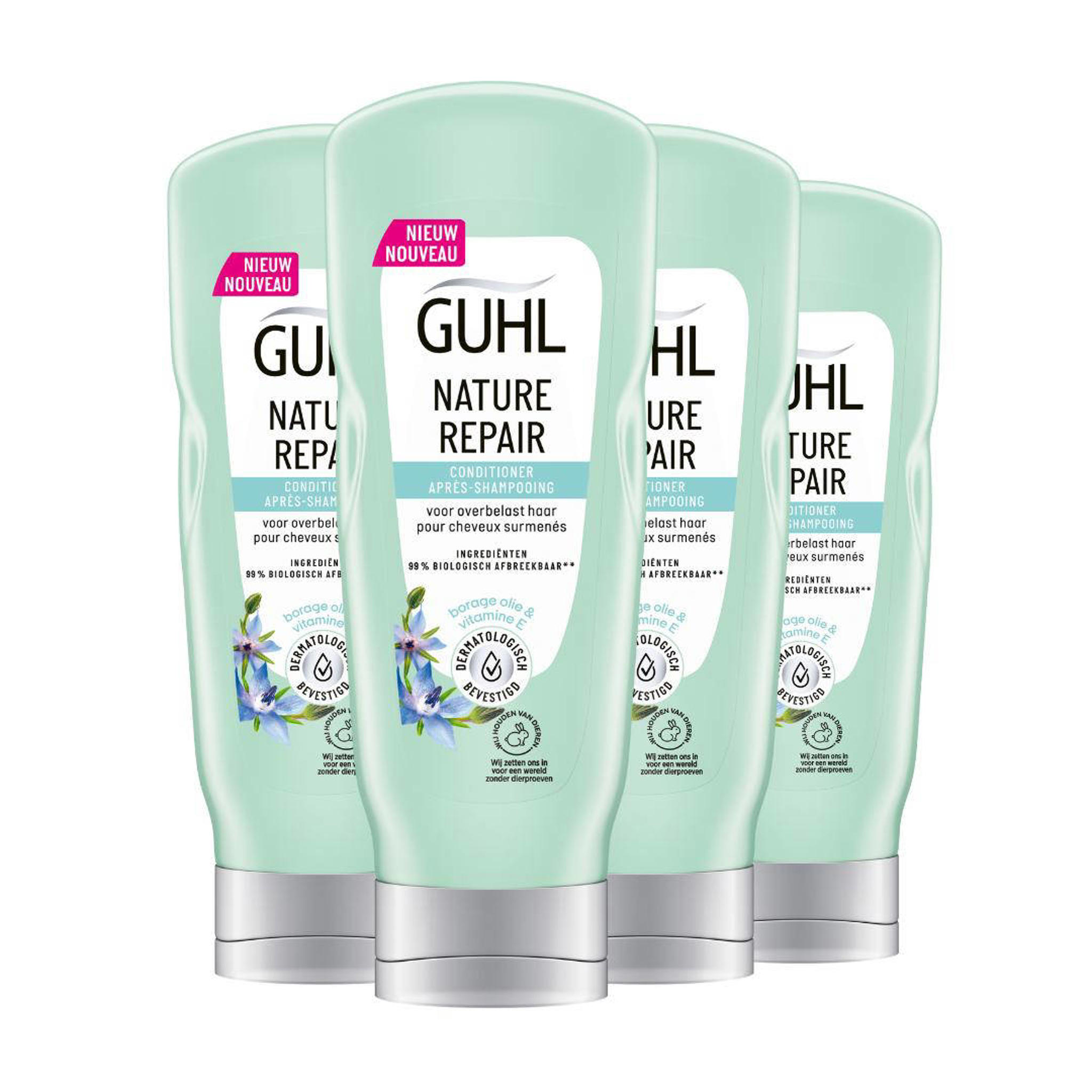 Guhl Nature Repair conditioner - 4 x 200 ml - voordeelverpakking | wehkamp