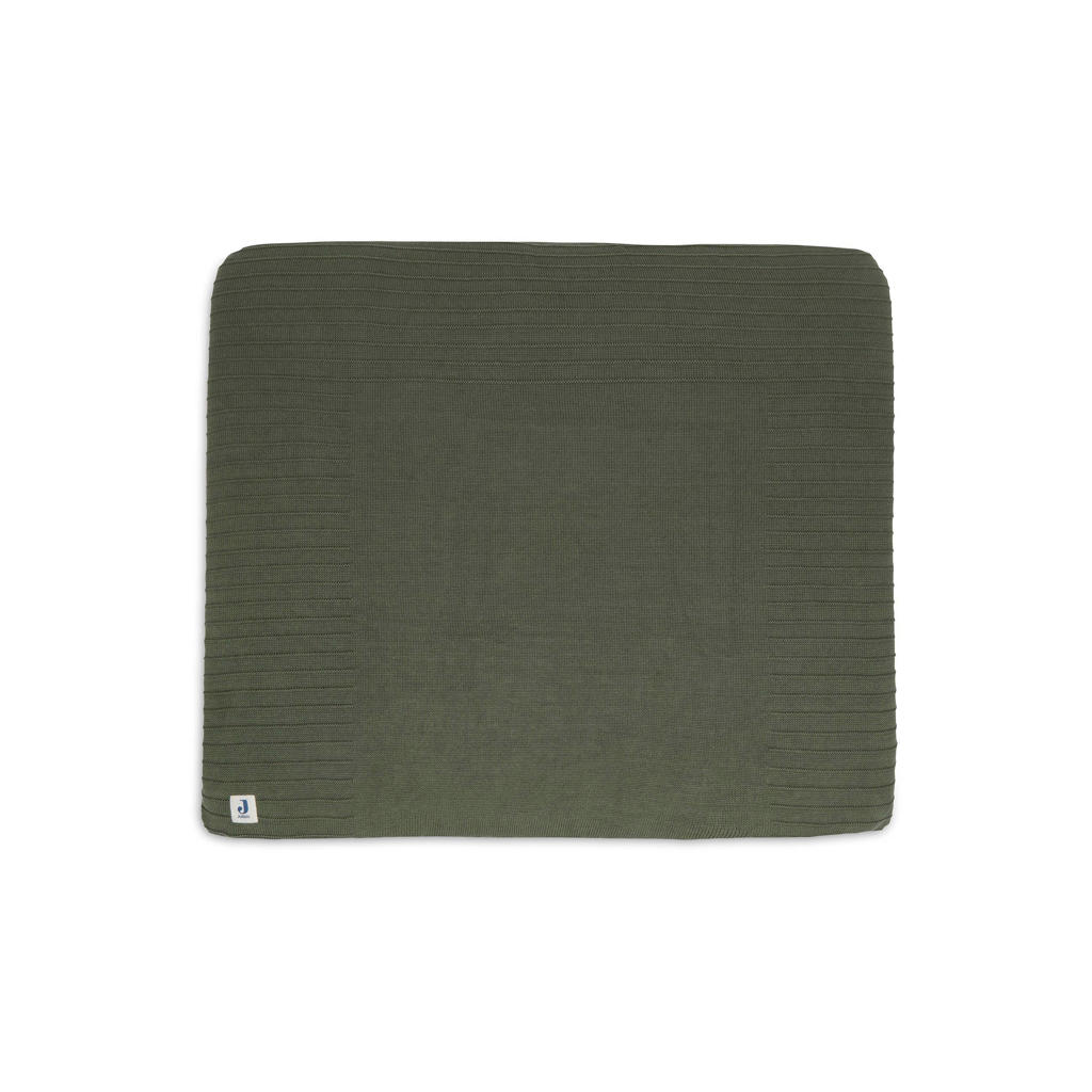 Jollein aankleedkussenhoes 75x85cm Pure Knit Leaf Green | wehkamp
