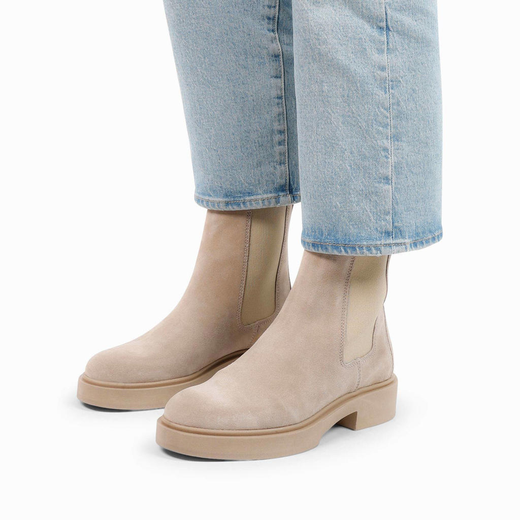 Manfield suède chelsea boots beige | wehkamp