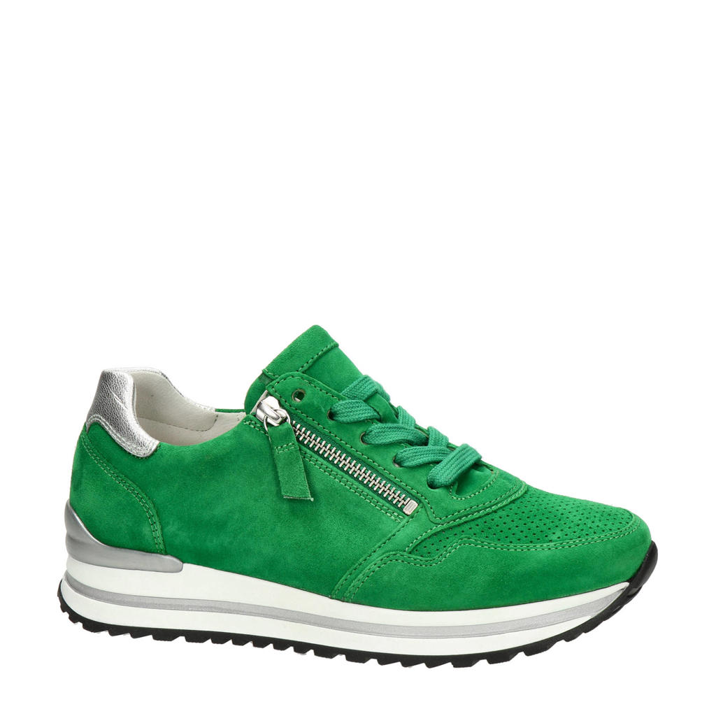 Gabor comfort suède sneakers groen | wehkamp