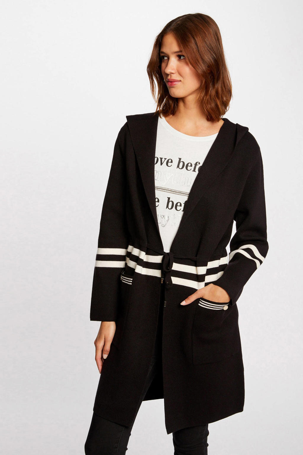 Morgan gestreept vest zwart/wit | wehkamp