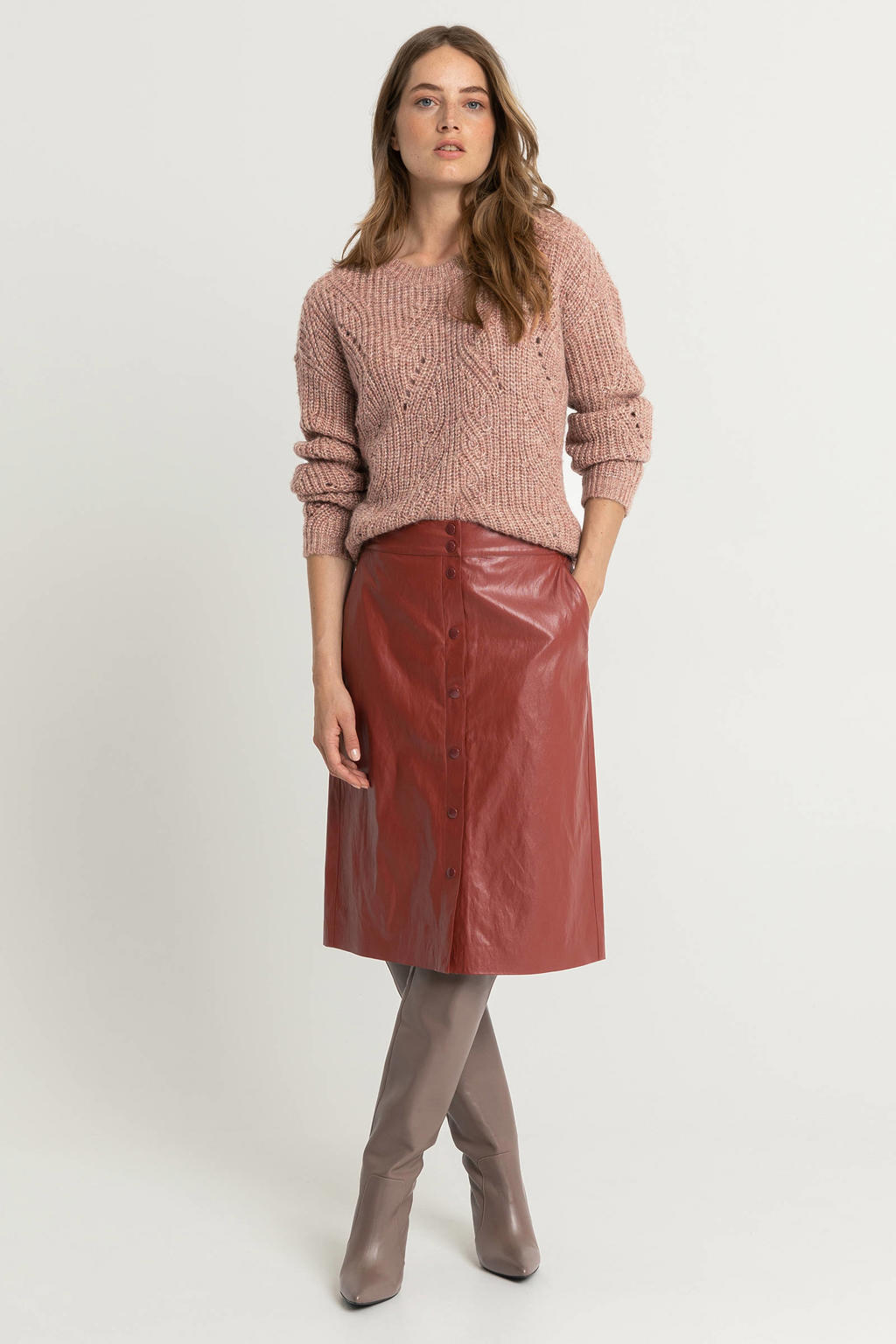 Expresso imitatieleren rok brique | wehkamp