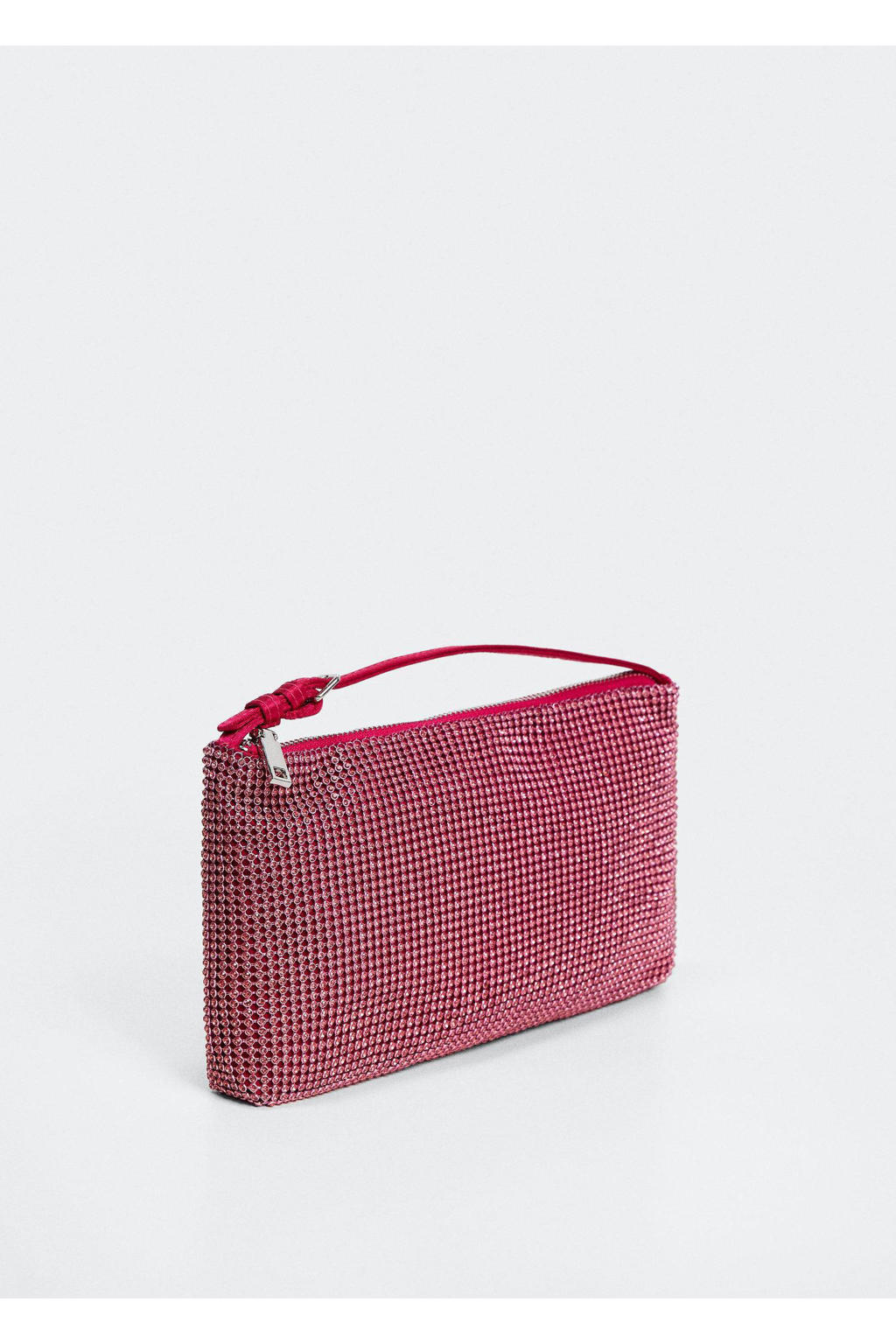 Mango clutch met strass steentjes fuchsia | wehkamp