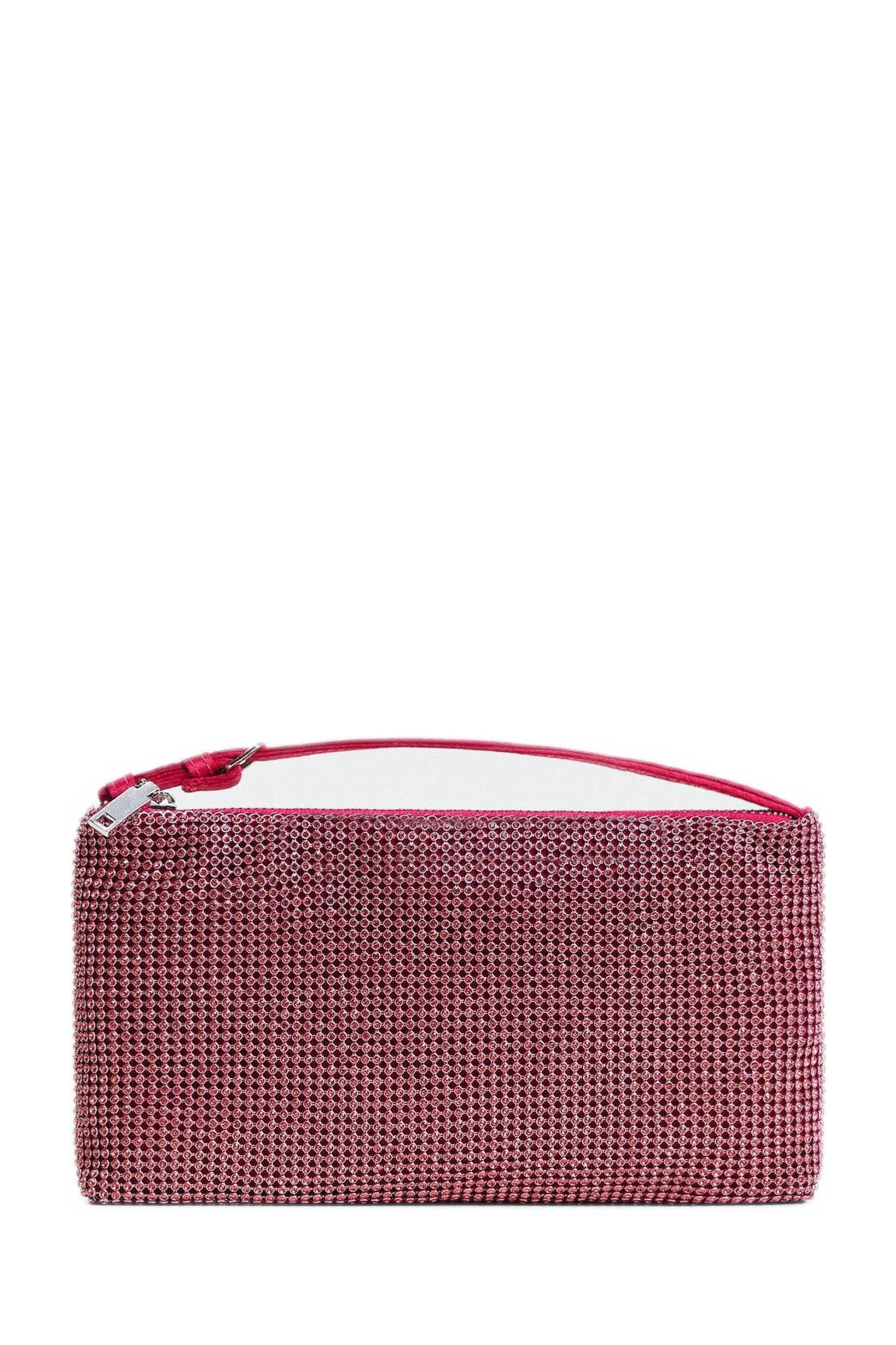 Mango clutch met strass steentjes fuchsia | wehkamp
