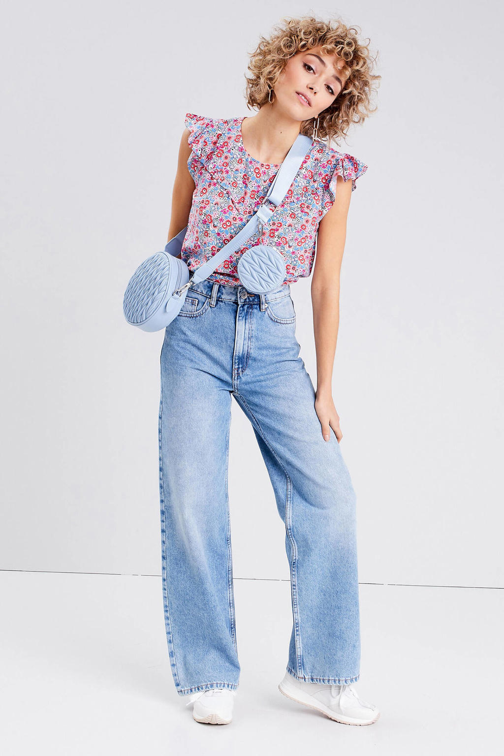 Cache Cache high waist wide leg jeans denim double stone | wehkamp