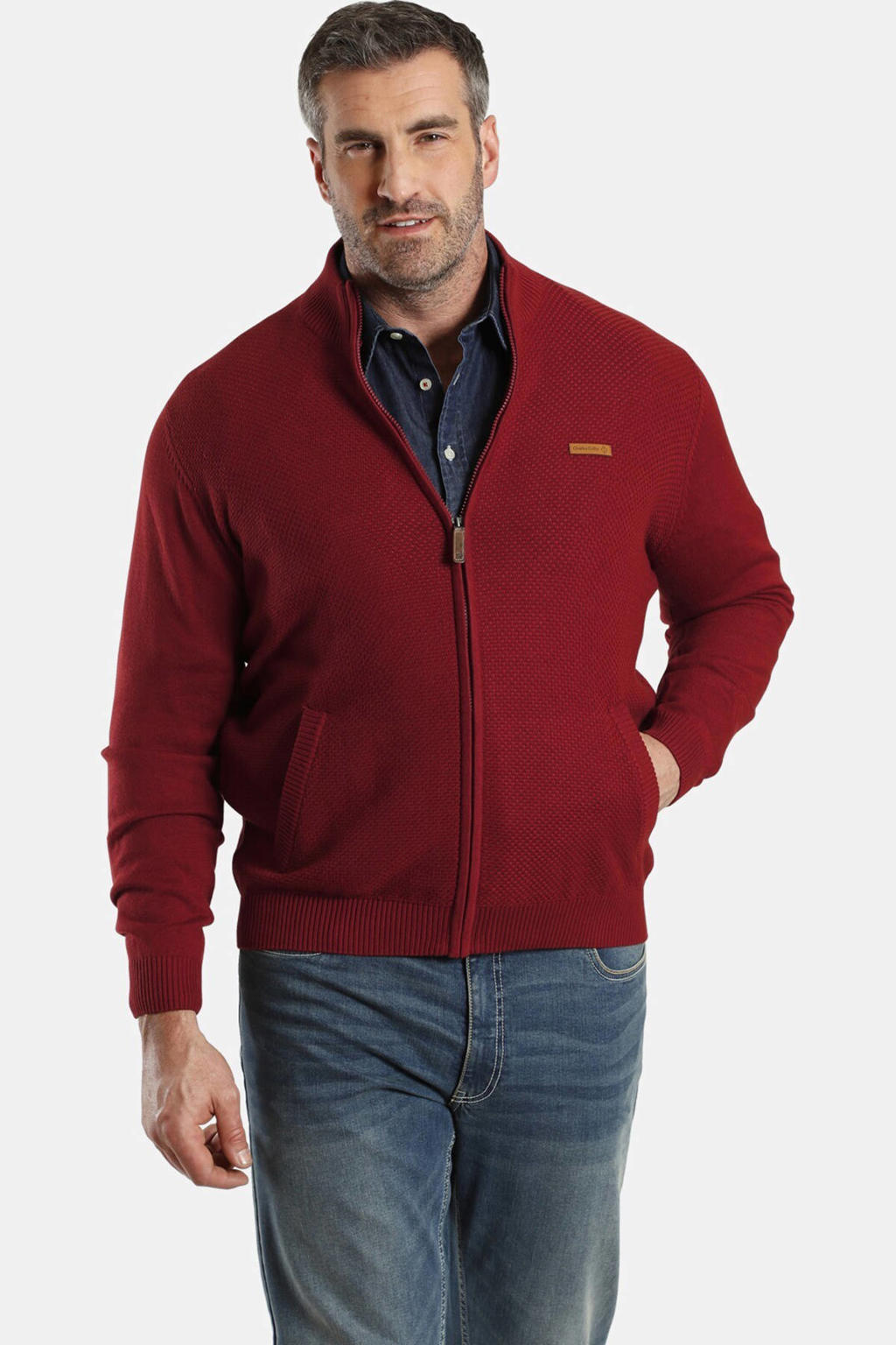 Charles Colby +FIT Collectie vest DUKE GIBBS Plus Size rood | wehkamp