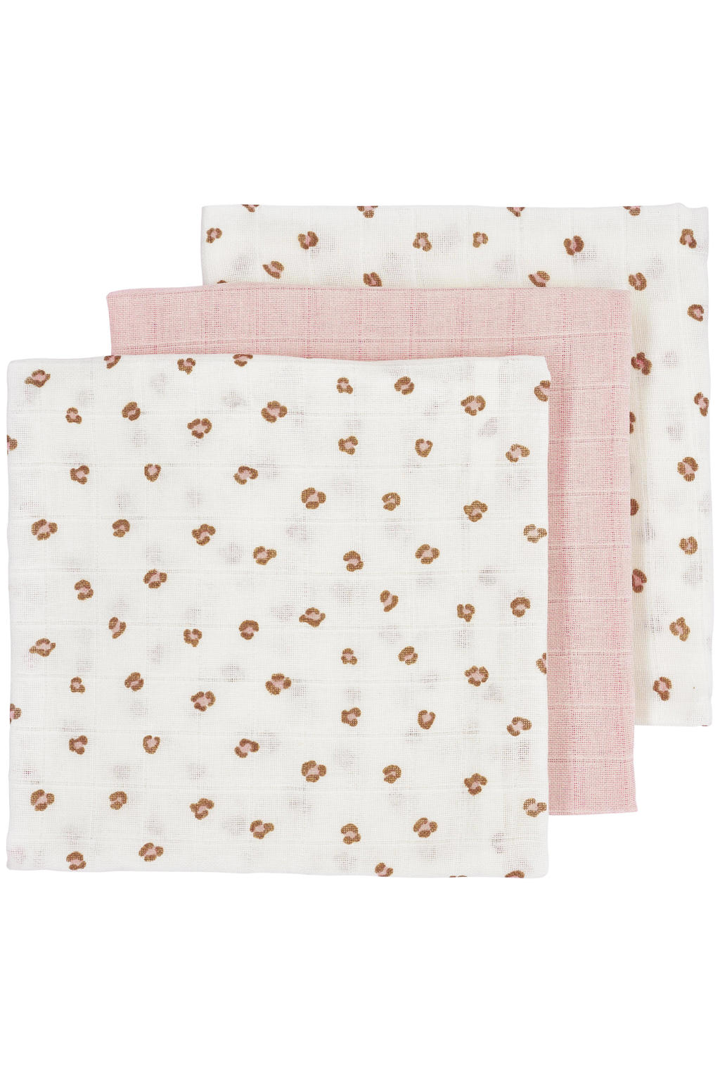 Meyco hydrofiele doek Mini Panther 70x70 cm - set van 3 Soft Pink | wehkamp