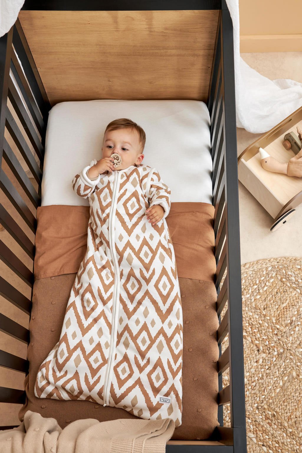 Meyco baby ledikantdeken Mini Knots 100x150 cm Toffee | wehkamp