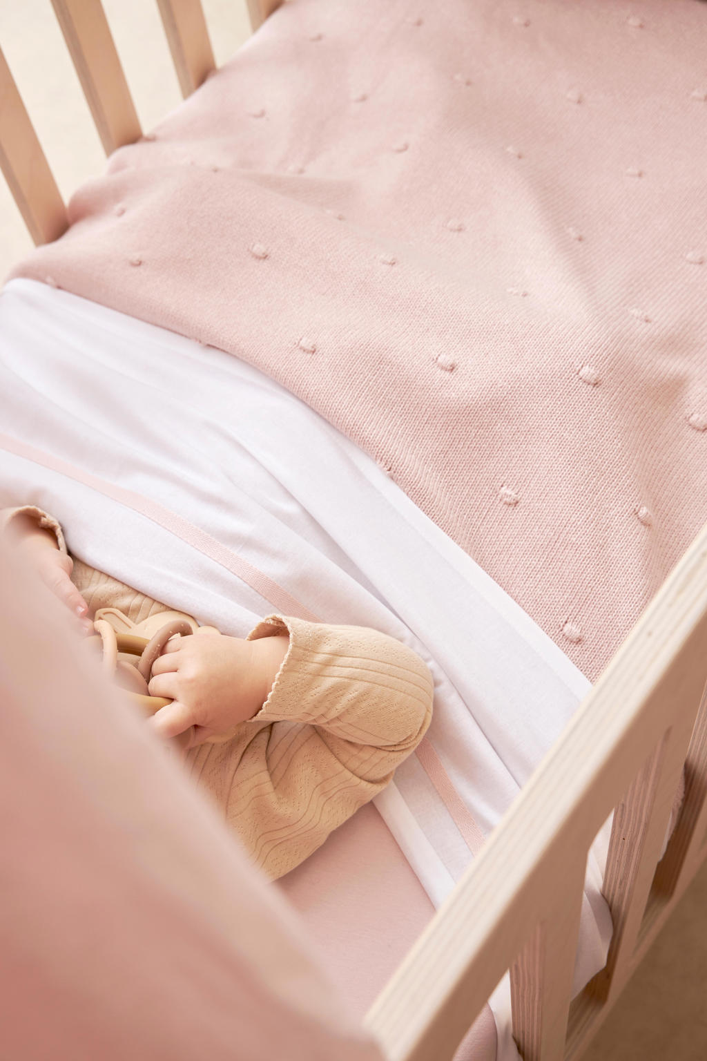 Meyco baby ledikantdeken Mini Knots 100x150 cm Soft Pink | wehkamp