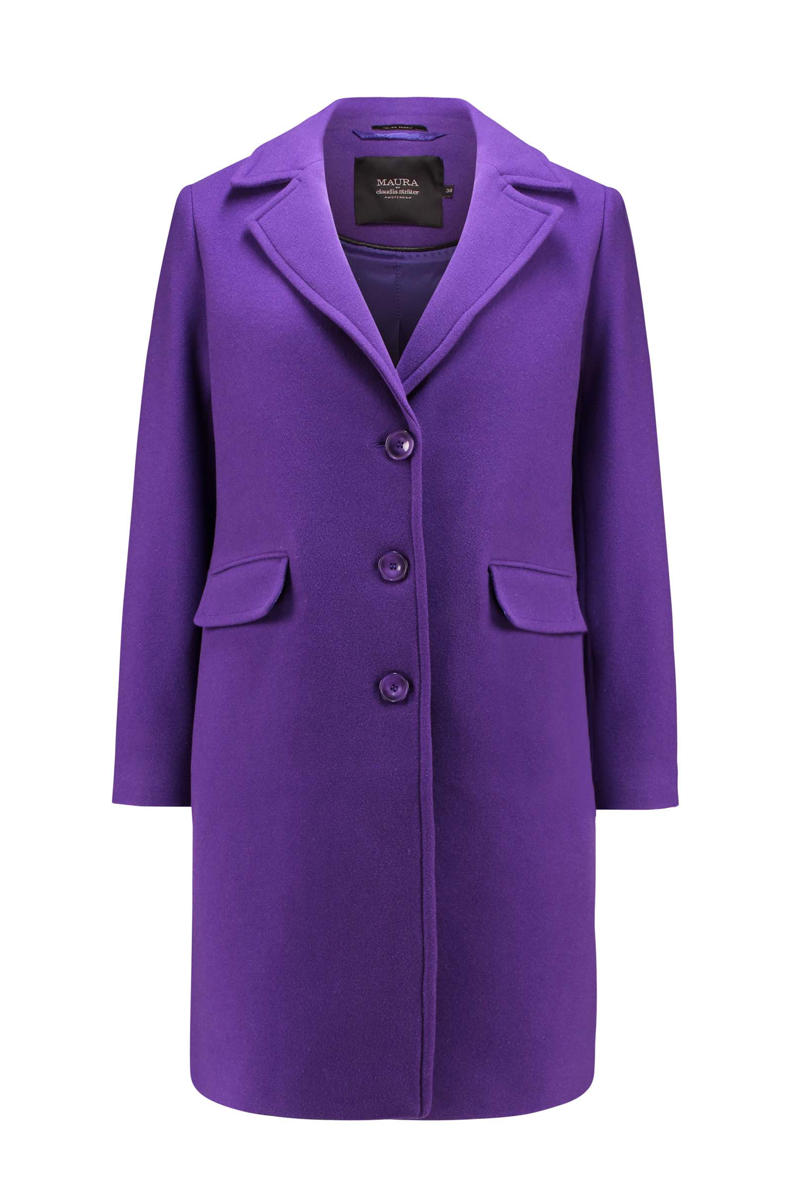 Maura by Claudia Strater wollen lange coat paars | wehkamp