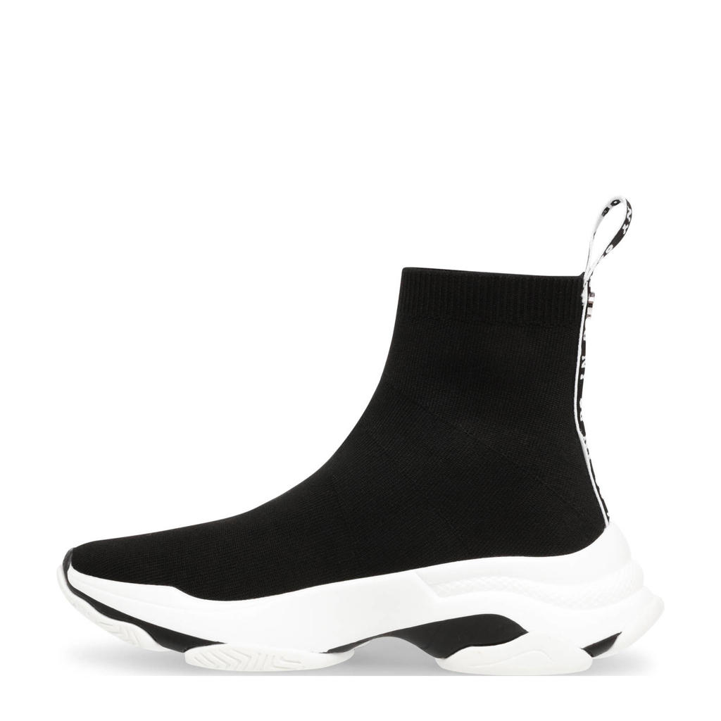 Steve Madden Master sock sneakers zwart/wit | wehkamp