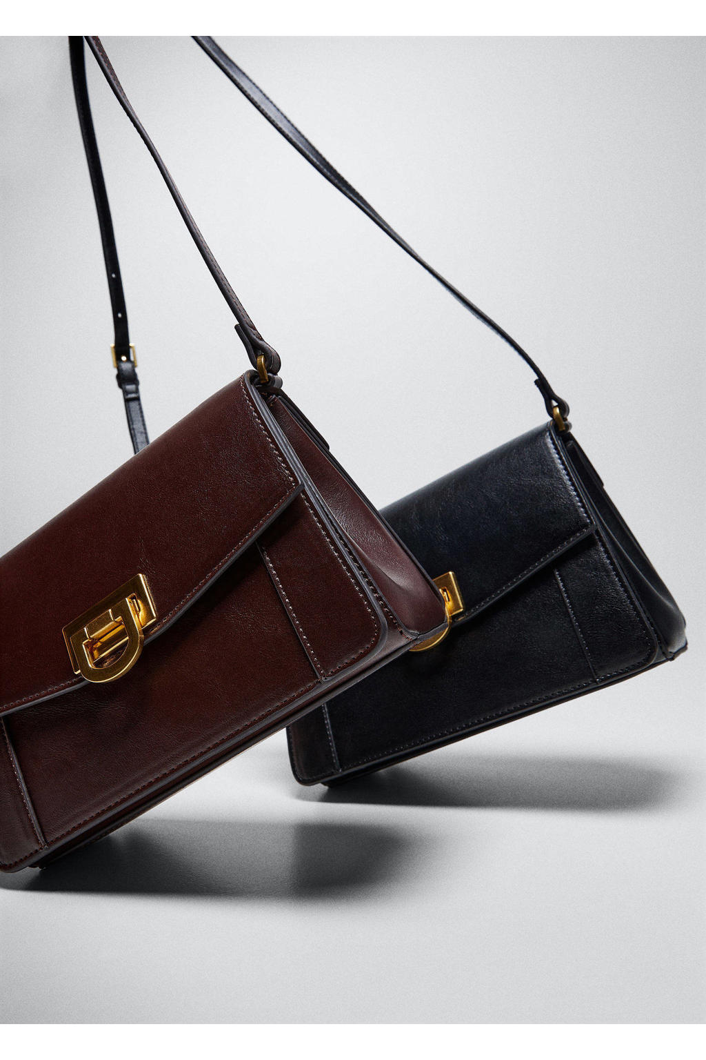 Mango crossbody tas donkerbruin | wehkamp