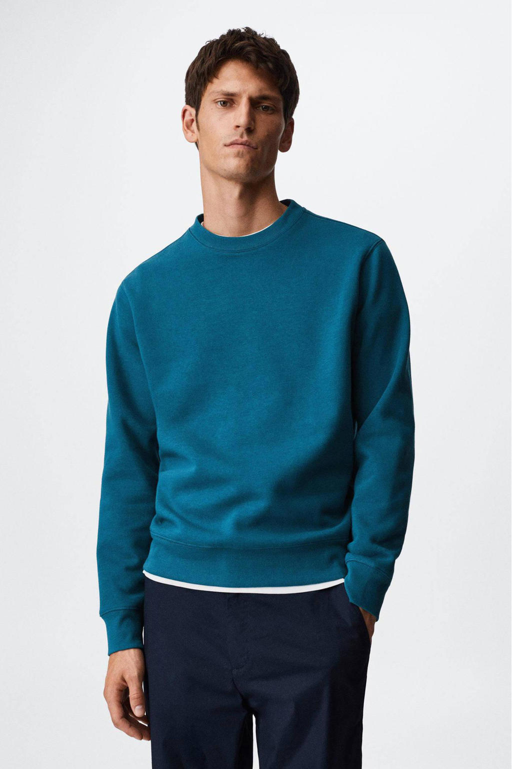 Mango Man sweater petrol kopen? | Morgen in huis | wehkamp